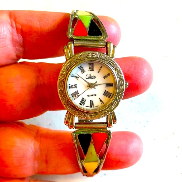 Collezie | Accessories | Vintage Collezie Womens Art Deco Watch Enamel ...